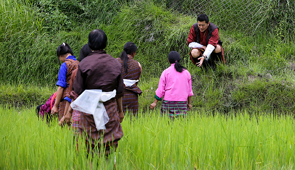 His Majesty in Paro Wochu – The Bhutanese