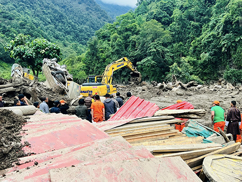PM at flood site – The Bhutanese