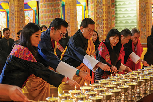 Their Majesties and the Royal Family offer prayers and butter lamps for ...